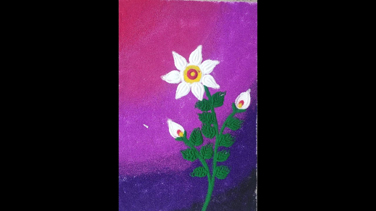 simple one flower rangoli design with shaded background आसान तरीकेसे ...