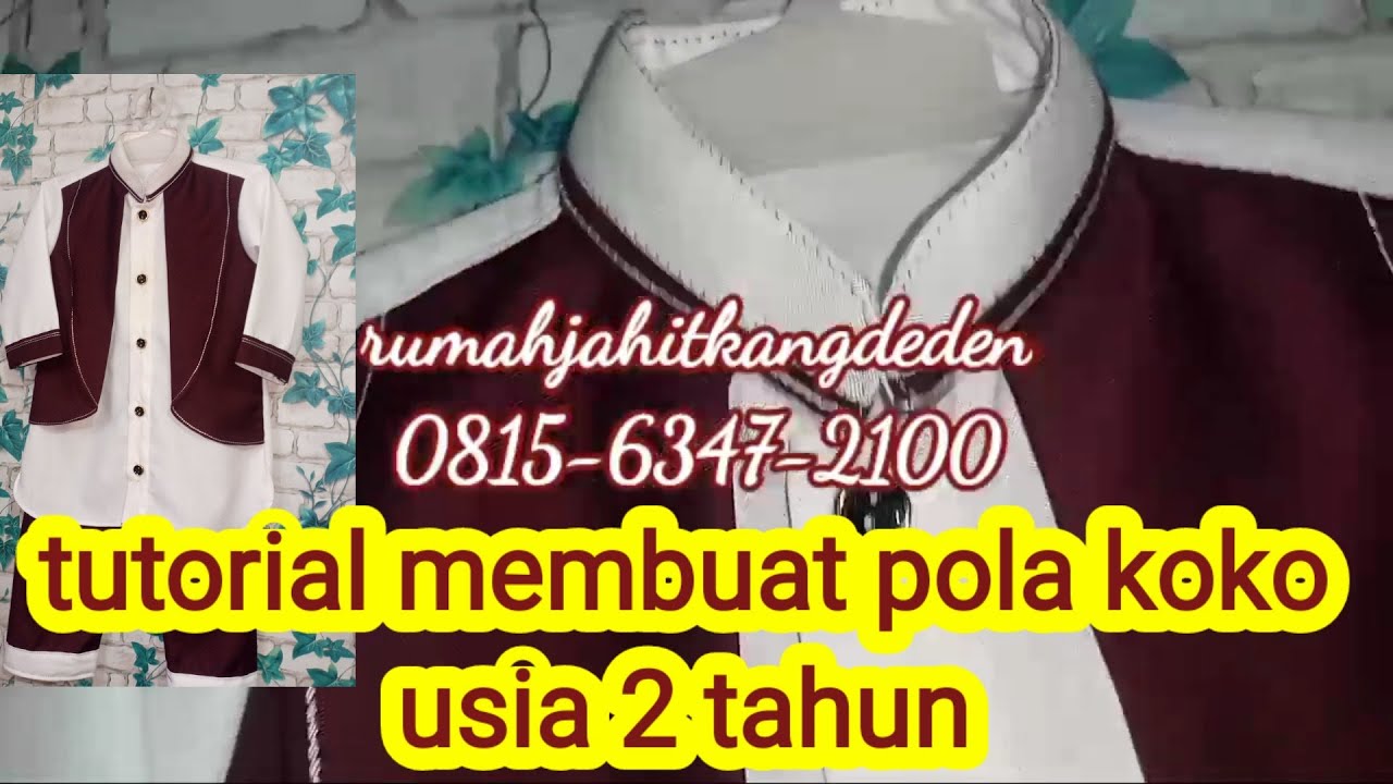 tutorial pola baju koko usia 2 tahun - YouTube