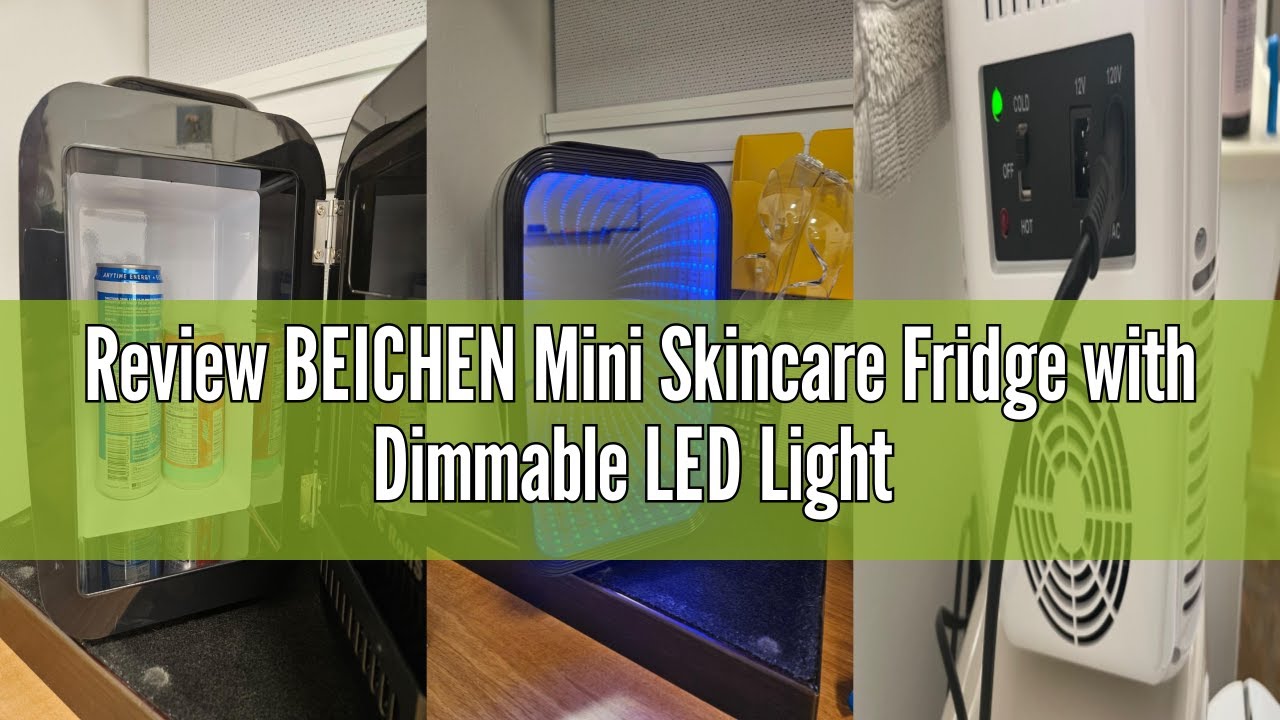Review BEICHEN Mini Skincare Fridge with Dimmable LED Light Mirror,4 L ...