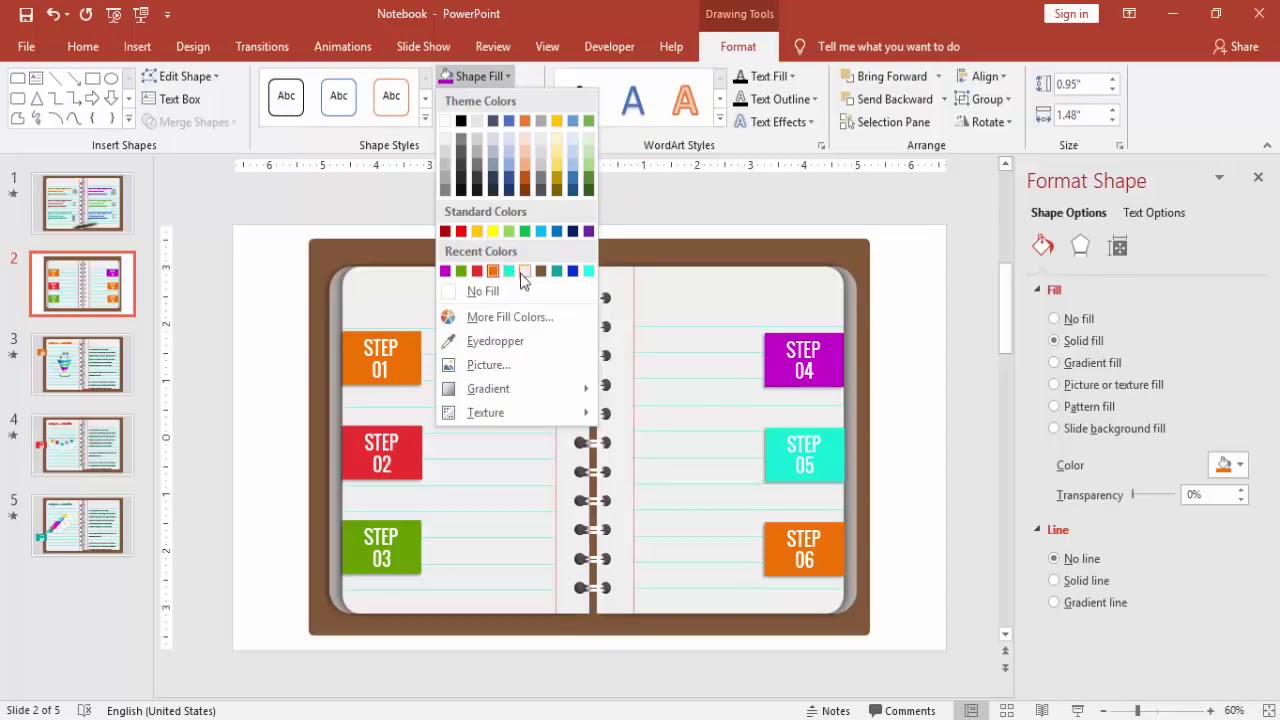 Multipurpose PowerPoint Template Notebook Design Business Infographics ...