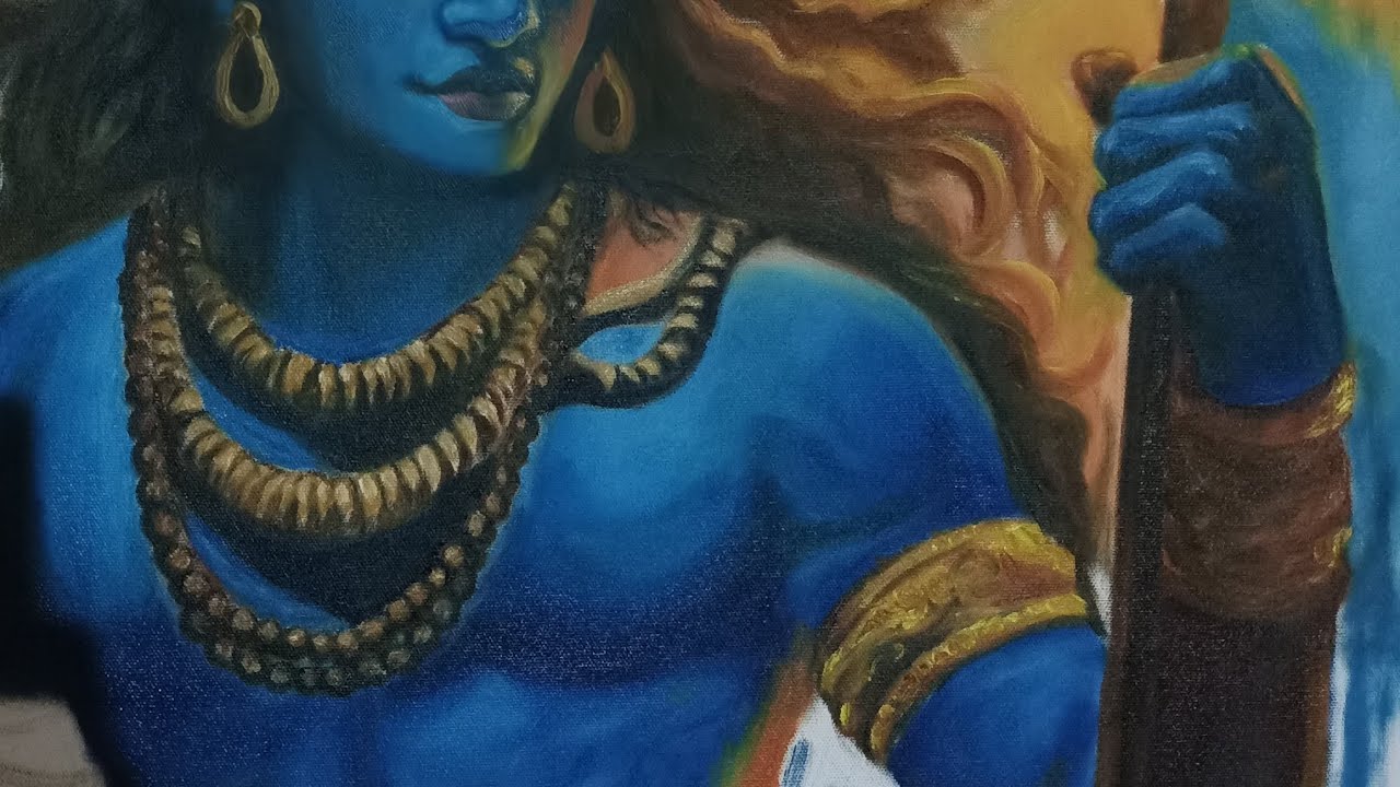 Oil painting of lord Shiva.. - YouTube