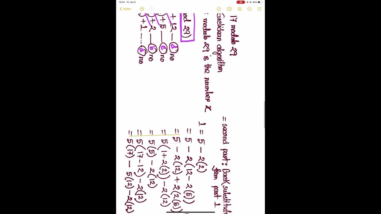 Linear Congruence Solving Using Euclid's Algorithm - YouTube