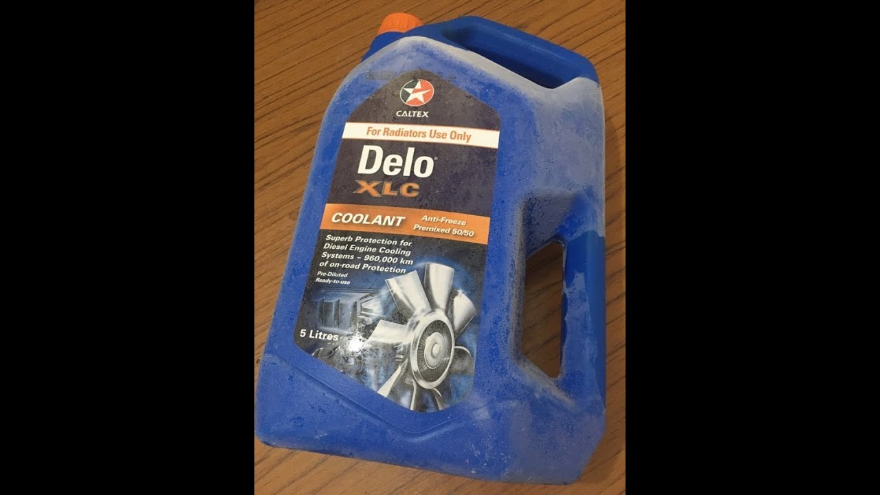 اختبار تجميد مياه ردياتير كالتكس ديلو تبريد ايثيلين جليكولCaltex Delo ...