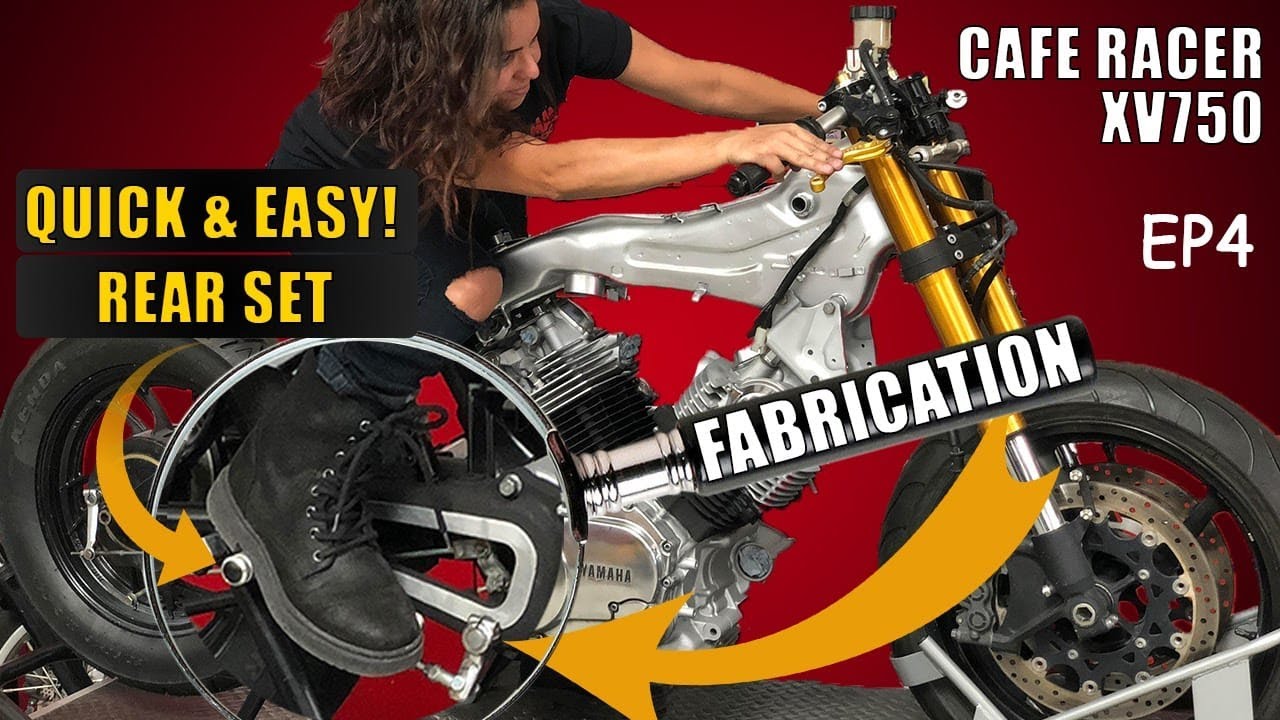 HOW TO BUILD CHEAPER REAR SETS FOR XV750 CAFE RACER BIKE PROJECT EP. 4 ...