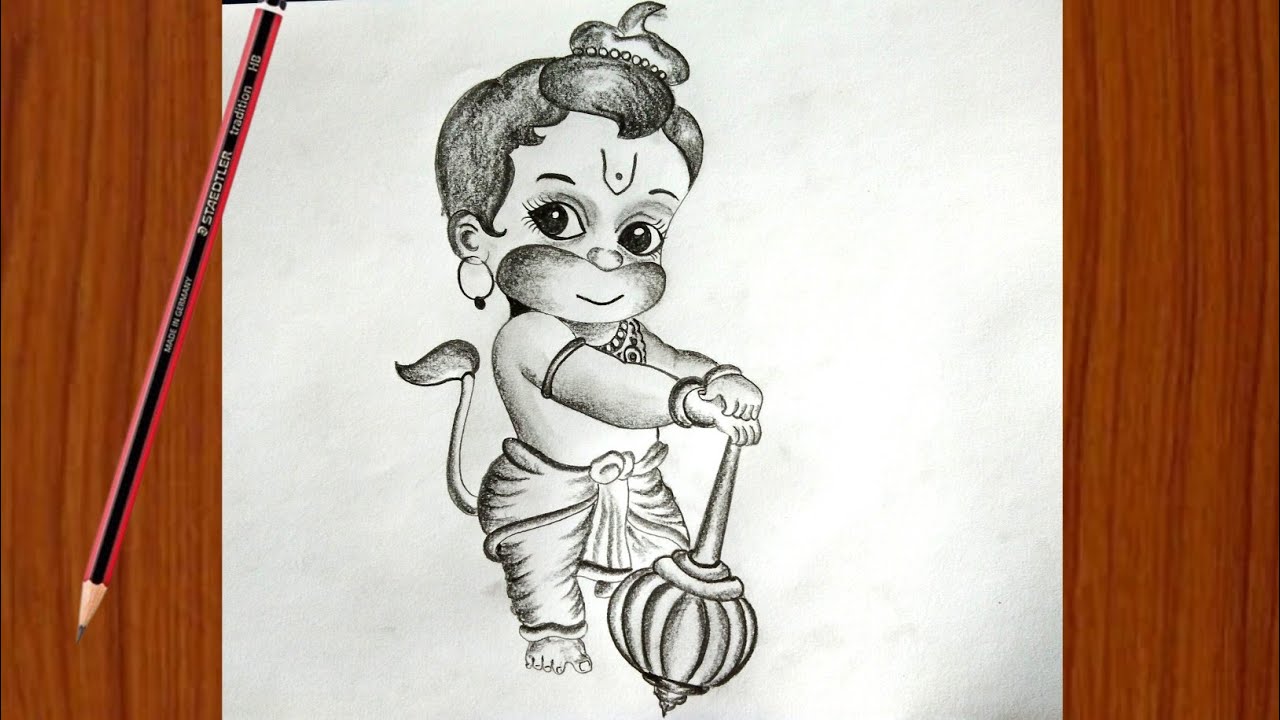 How To Draw Hanuman Easy Step By Step // Drawings World - YouTube