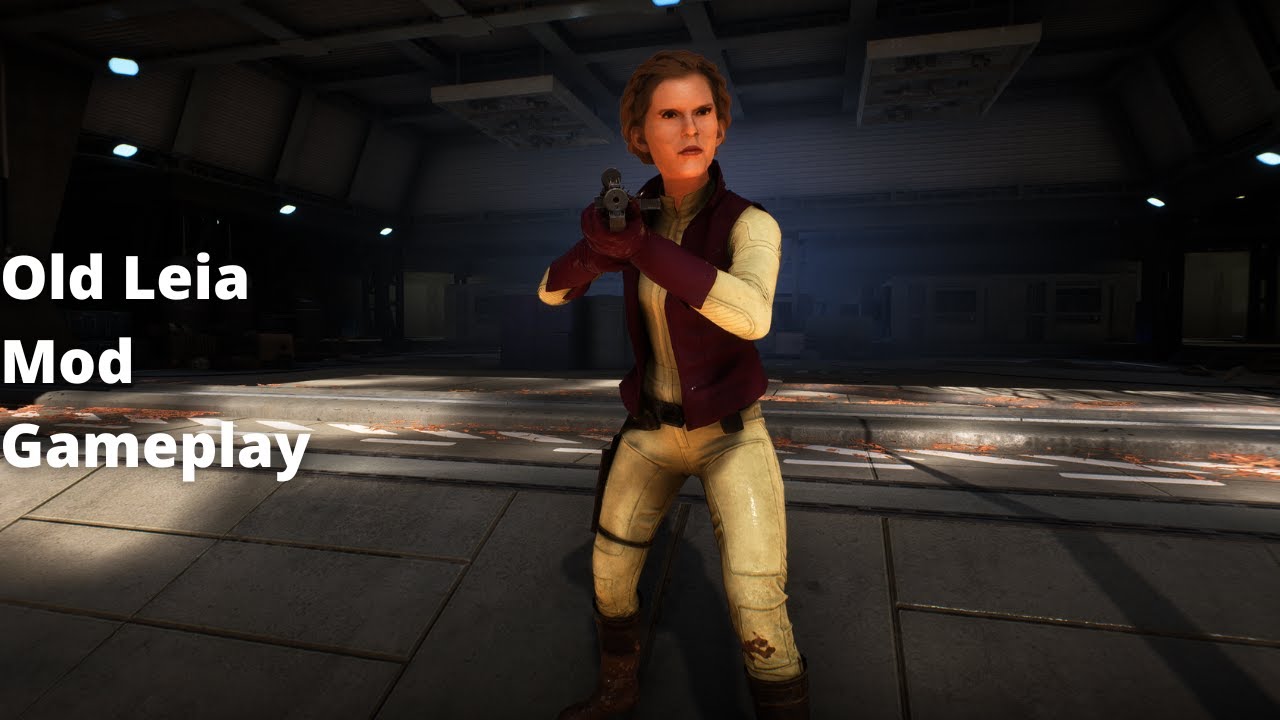 Star Wars Battlefront II - Old Leia Mod Gameplay (Force Awakens) - YouTube