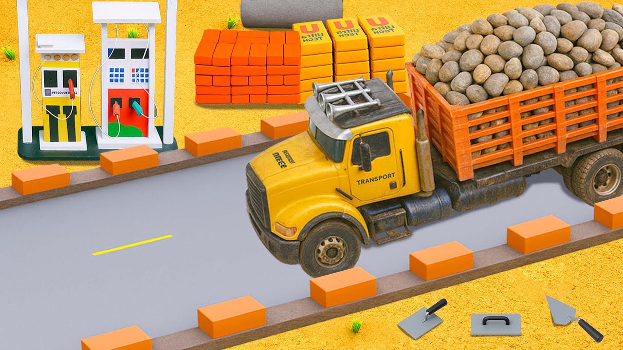 DIY Mini Truck Transports Stones to Build a Brick Road | Mini ...