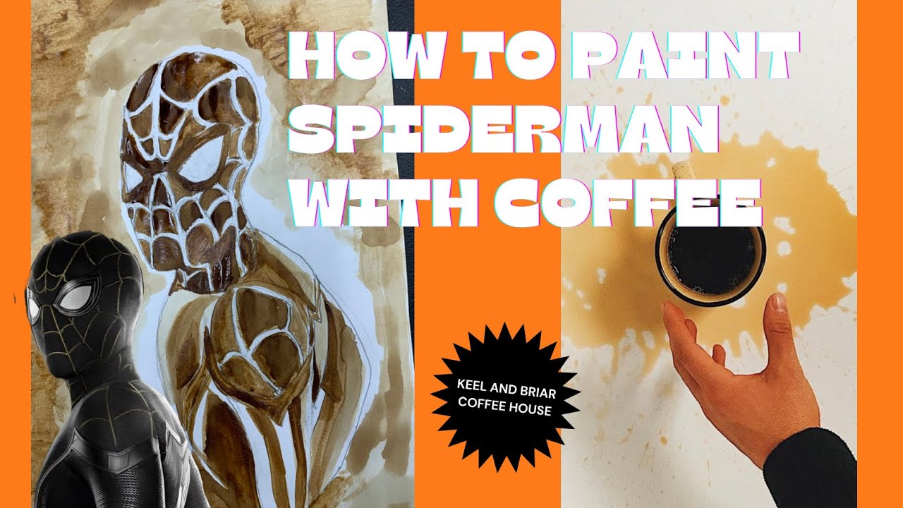 How to paint Spiderman With coffee - YouTube