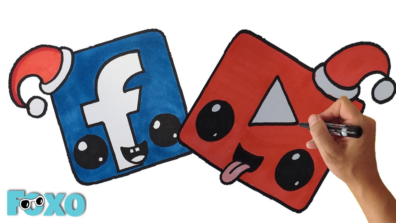 Hogyan rajzoljunk Youtube és Facebook jelet? Vicces karácsonyi rajz ...