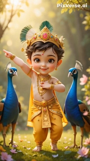 Little Krishna Dancing with Peacocks – Pure Bliss! #krishna #cutedance ...