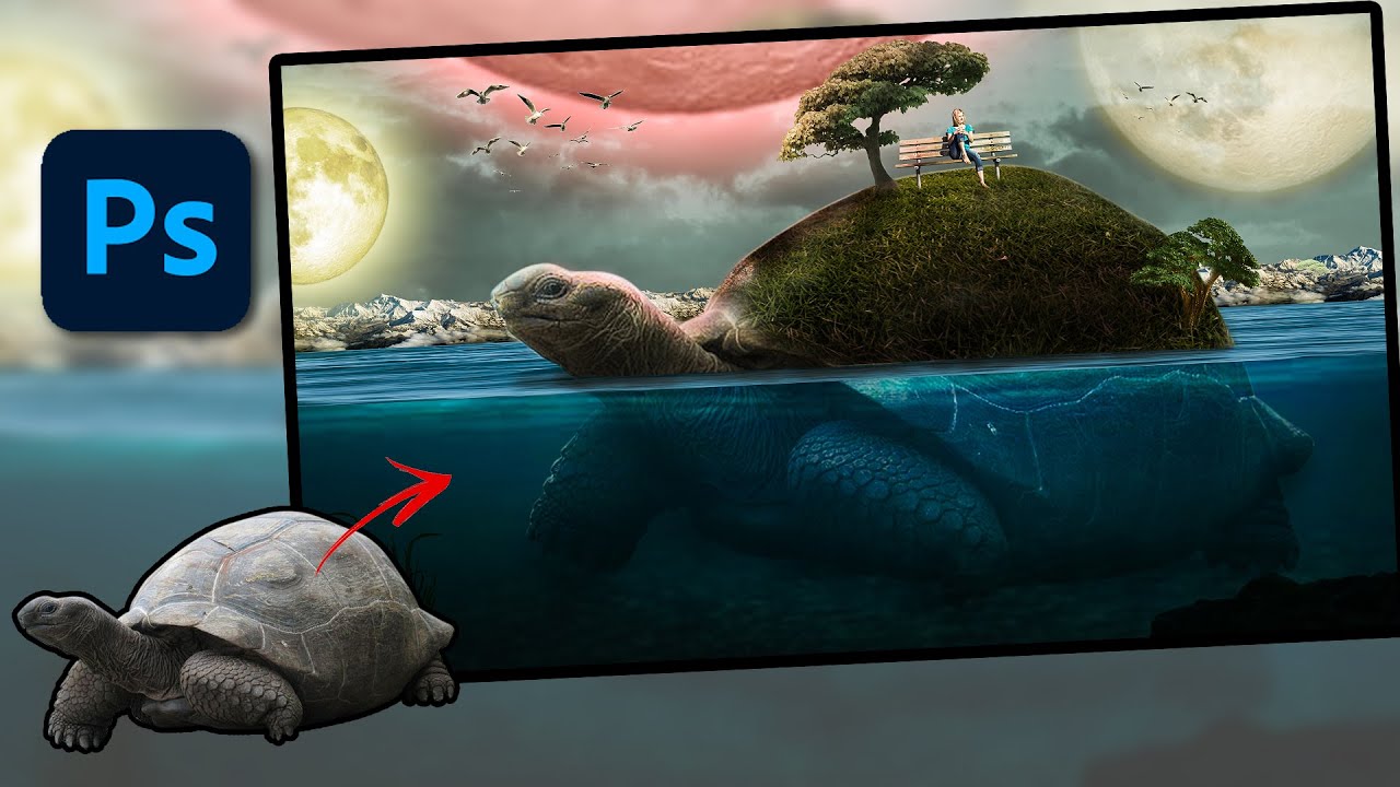 Photoshop Underwater Turtle | Photo Manipulation | PHOTOSHOP IDEAS ...