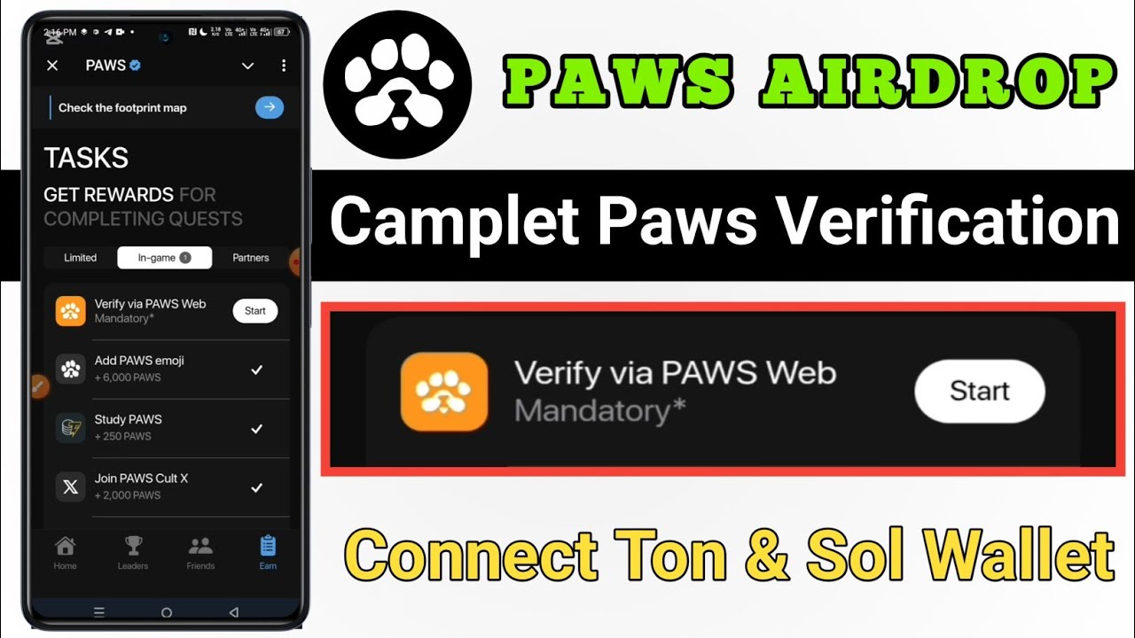 Verify Via PAWS Web | Paws Airdrop Verification / How to Verify Paws ...