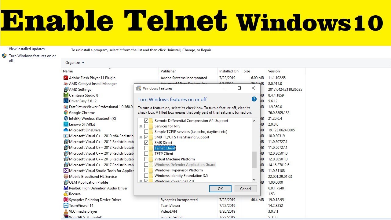 How Enable Turn On Telnet In Windows 10 Simple Tricks YouTube how-enable-turn-on-telnet-in-windows-10-simple-tricks-youtube