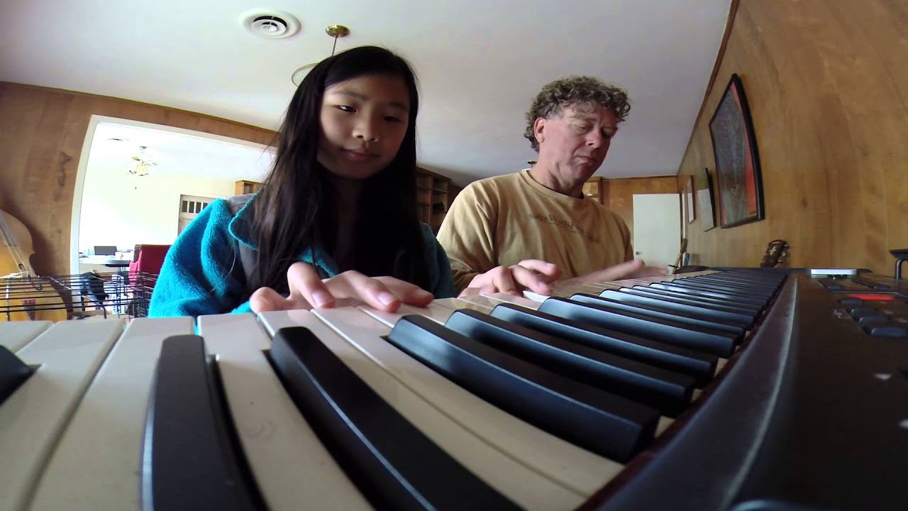 Daddy's piano lesson duet - YouTube