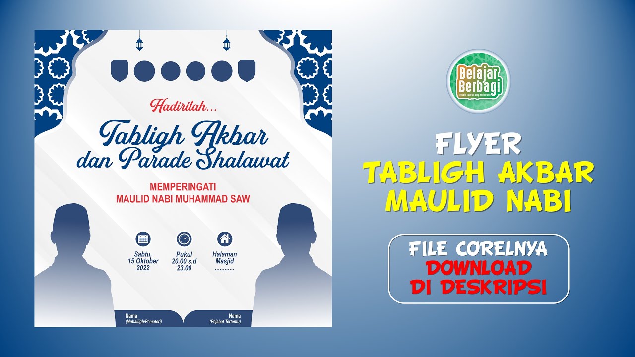 Flyer maulid nabi | Download file CDR-nya di deskripsi ya - YouTube