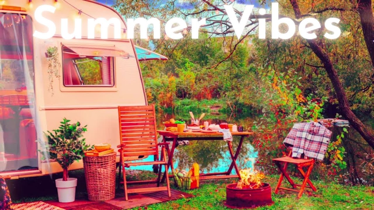 SUMMER AMBIENCE l Camping by the Lake l Relaxing Summer Vibes - YouTube