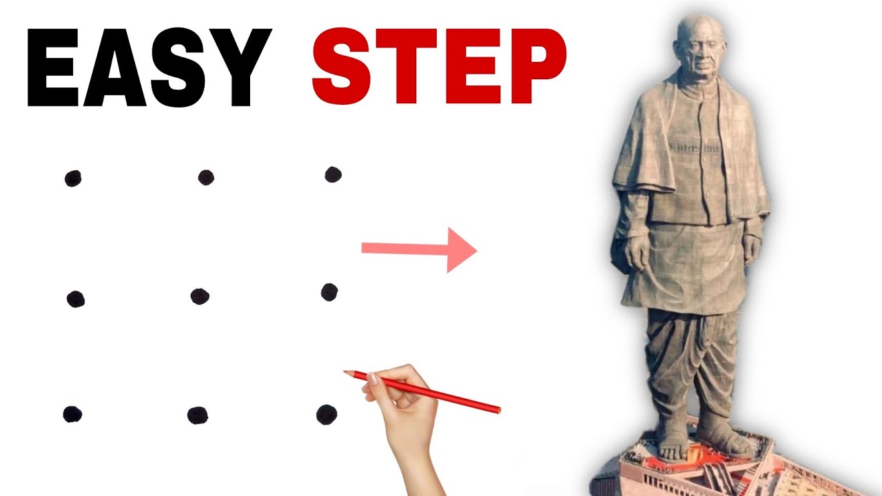 Statue of Unity Drawing // Sardar Vallabhbhai Patel Statue of Unity ...