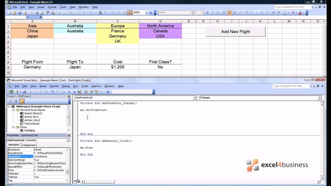Excel Macros -013- More Visual Basic Forms - YouTube