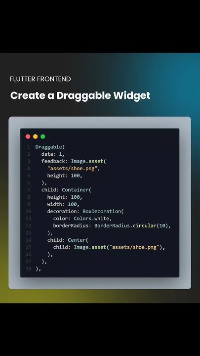 flutter frontend Draggable Widget - YouTube
