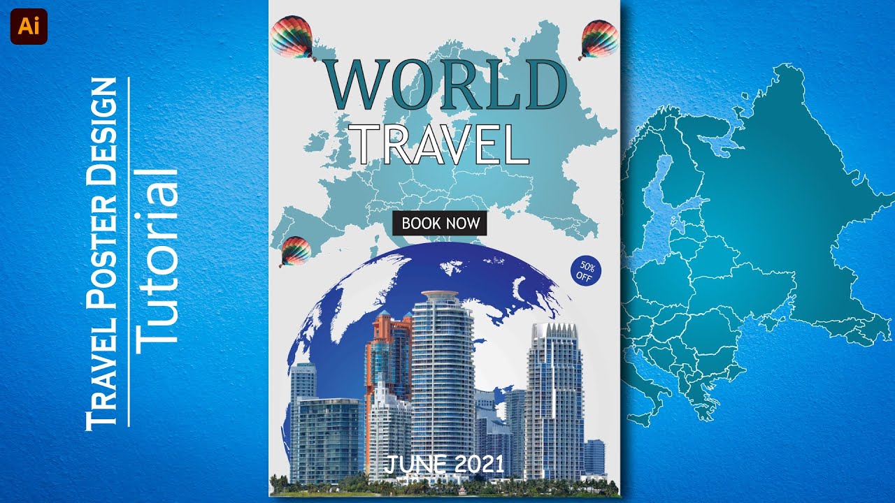 How To Make Travel Poster Design in Adobe illustrater | Tutorial - YouTube