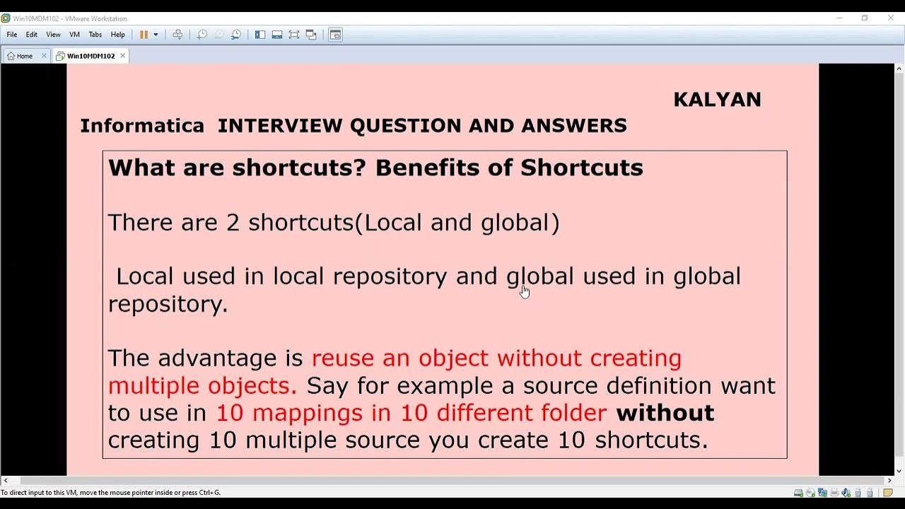Informatica Power Center, Interview Q & A, shortcuts - YouTube