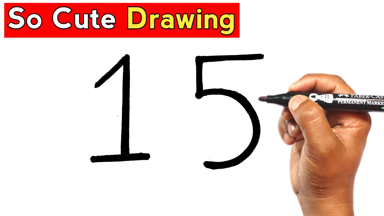 How to Draw a House From Number 15 | Cottage House Easy Draw Tutorial ...