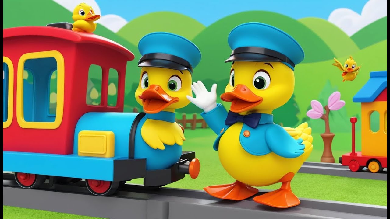 Little Duck the Train Conductor 🦆🚂 | 3D Animated Nursery Rhyme for Kids ...