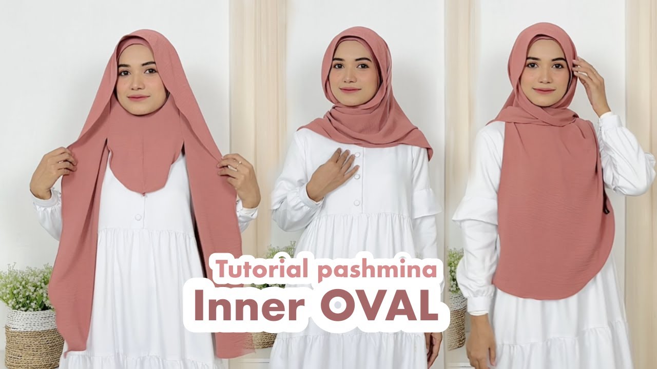 Tutorial pashmina inner oval bahan cringkle - YouTube