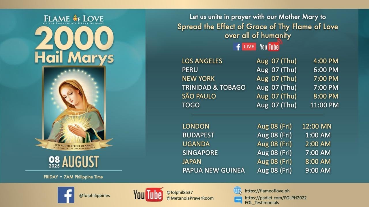 LIVE | 2000 Flame of Love Hail Mary's Event | August 8, 2025 | PART 1 ...