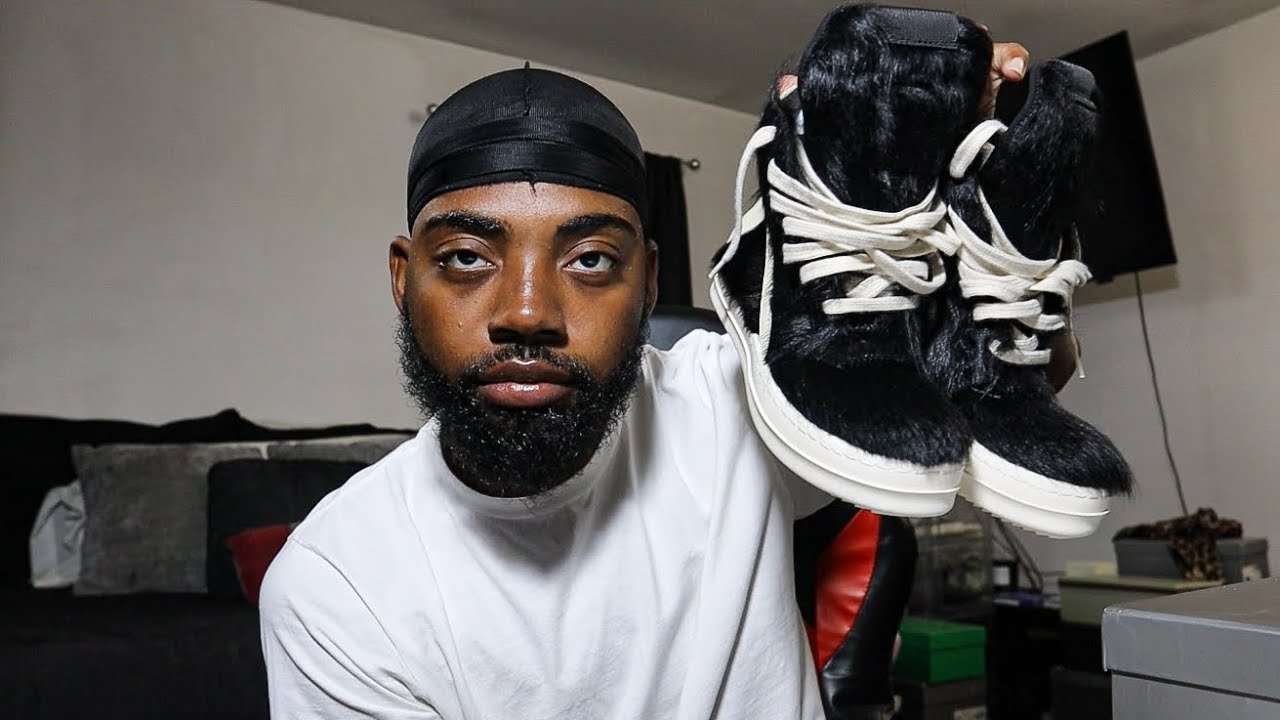 Rick Owen’s Black Fur Geobasket | Unboxing & On Foot Review! - YouTube