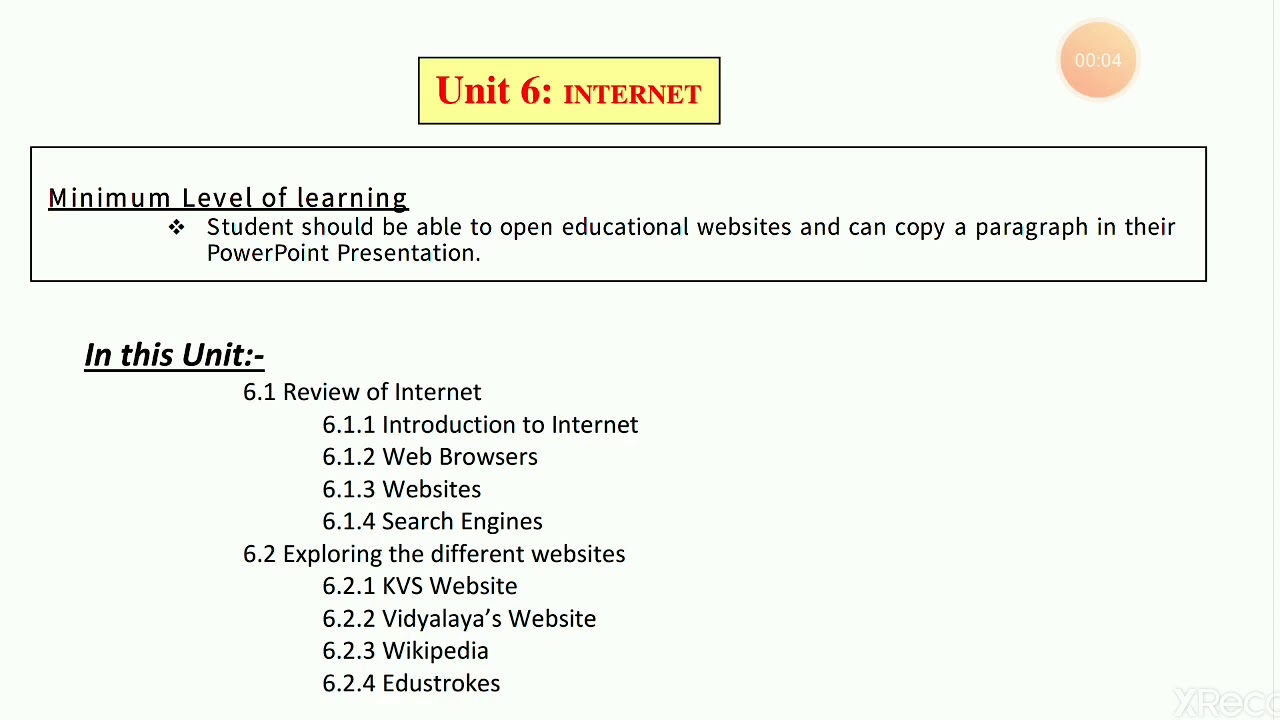 Class - 5 Unit - 6 Internet Part - 1 - YouTube