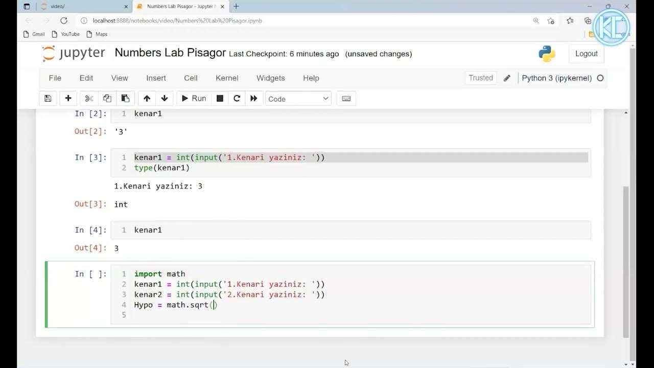 Python Programlamaya Giriş Bölüm 4-5: Sayılar / Pisagor Denklemi & Fonksiyonlu(f'') Print - YouTube