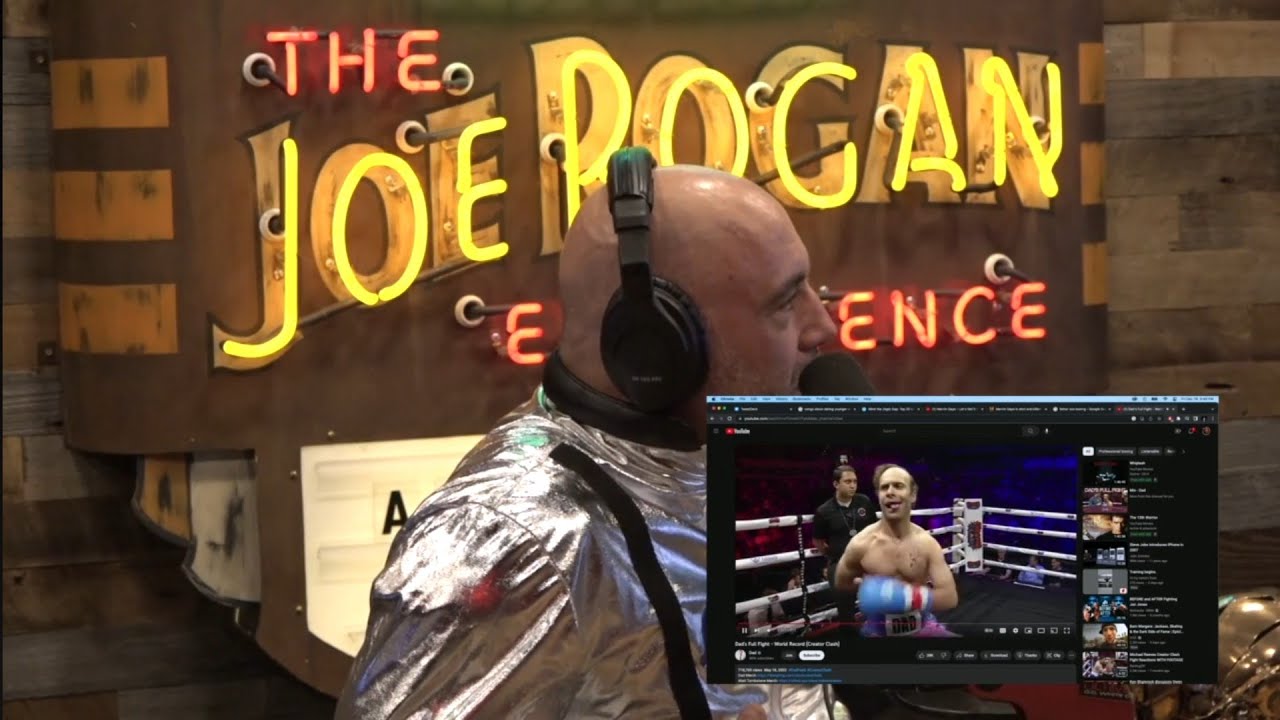 Joe Rogan watches Matt Watson vs Dad youtuber boxing match at Creator ...