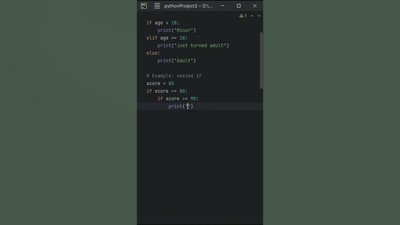 Python - Part 6 - Conditional Statements if-elif-else - #coding #programming #python #shorts ...