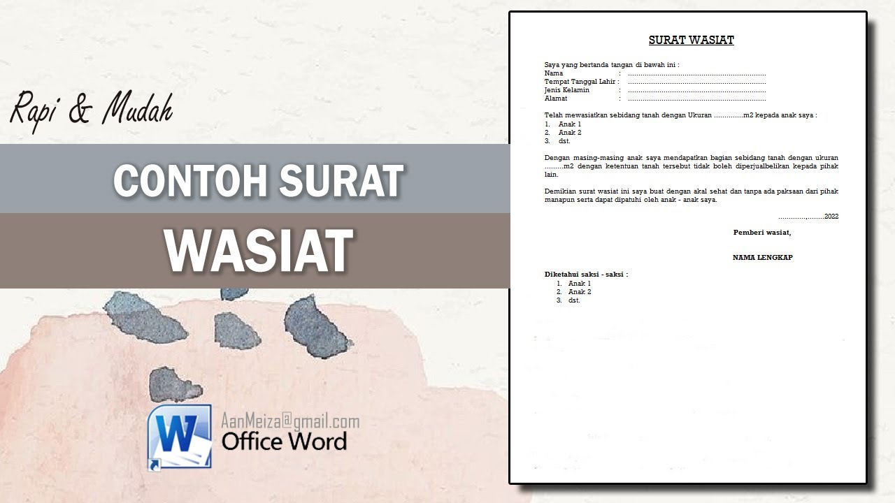 Contoh Surat Wasiat - YouTube