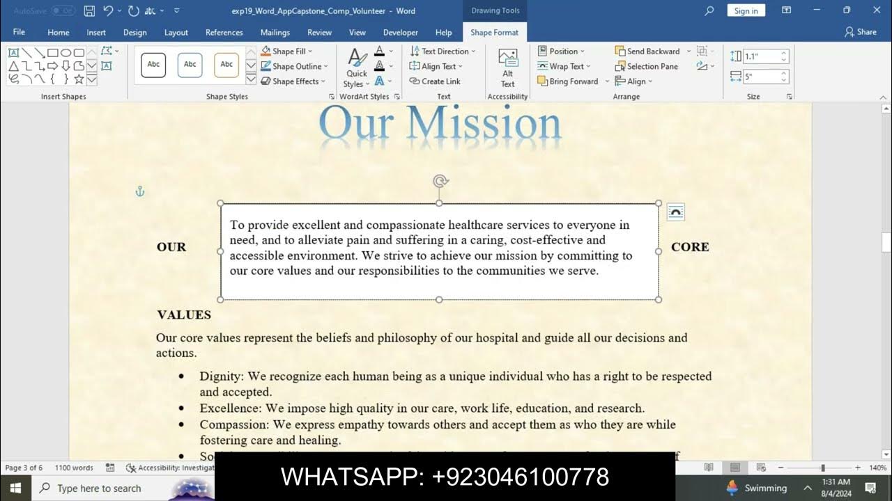Exp19_Word_AppCapstone_Comp - Volunteer 1.1 | Word AppCapstone_Comp - Volunteer - YouTube