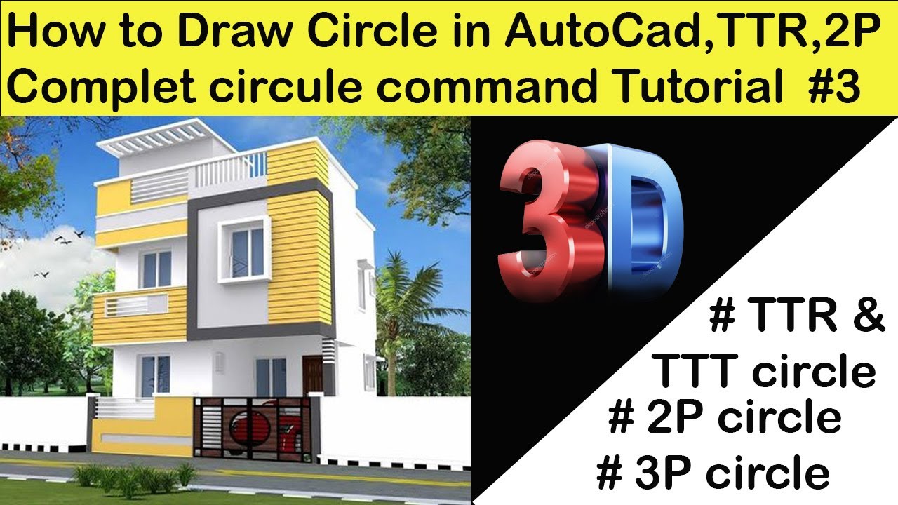 How To Create Circle In AutoCad 2p 3p TTR TTT Complet Circule Command How To Create Circle In AutoCad 2p 3p TTR TTT Complet Circule Command