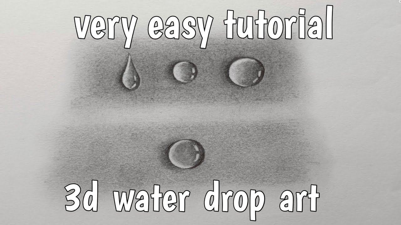 3d water drop drawing tutorial // How to draw realistic sketches ...