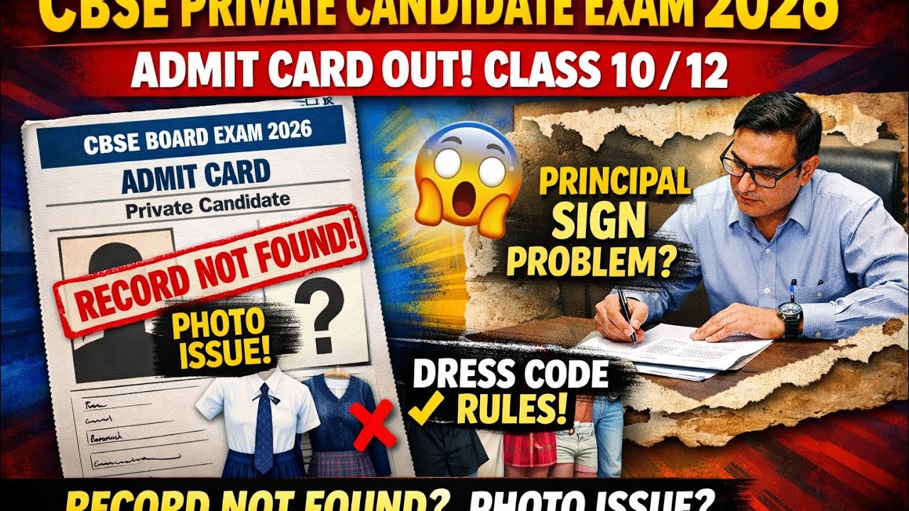 Steps to download Admit card for cbse private candidate exam 2026 ...