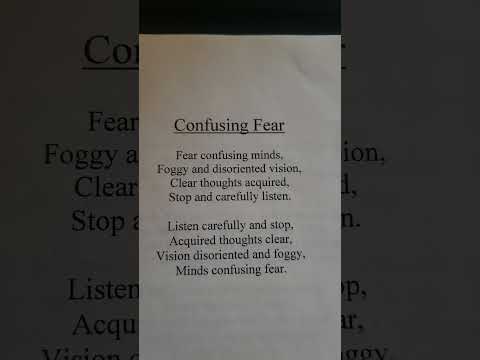 Confusing Fear - Poem that reads forwards and backwards! - YouTube