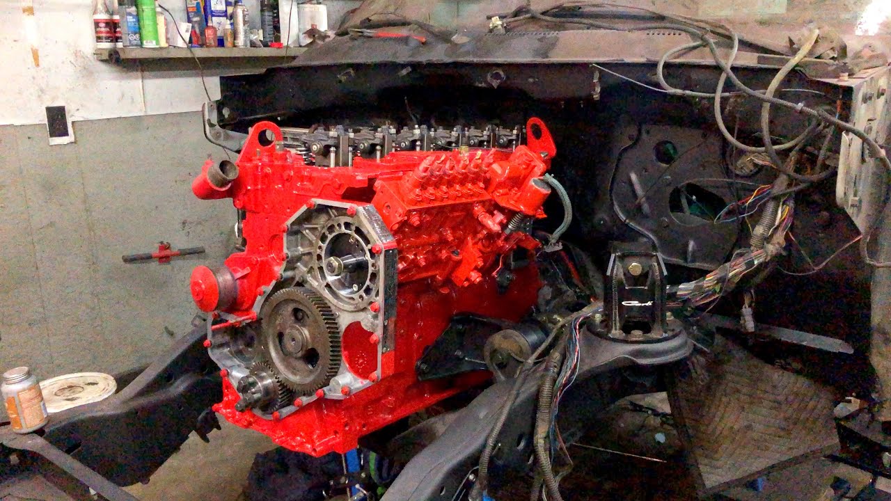 12 Valve Dream Truck Build Episode 28 Engine In - YouTube