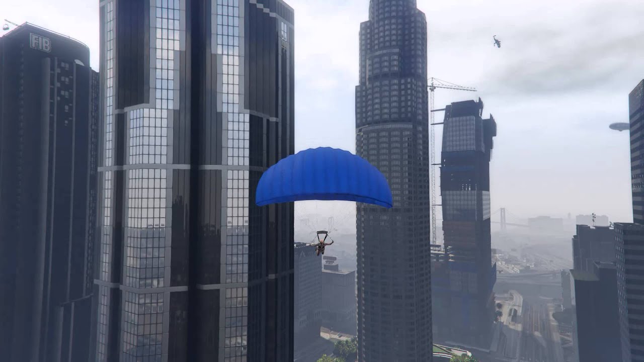GTA 5 - Parachuting of the maze bank tower - YouTube