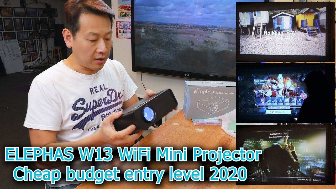 ELEPHAS W13 WiFi Mini Projector 2020 version review by Benson Chik ...