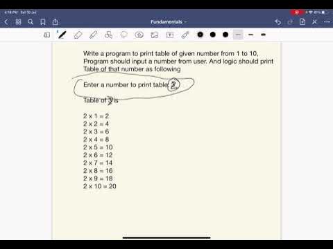 Assignment - Print table of given number - YouTube