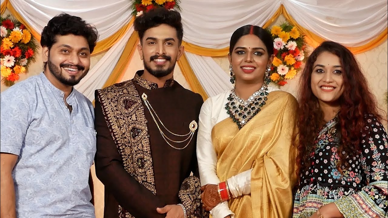 Badai Arya’s Sister Anjana Satheesh Wedding Reception | Anjana Marriage ...