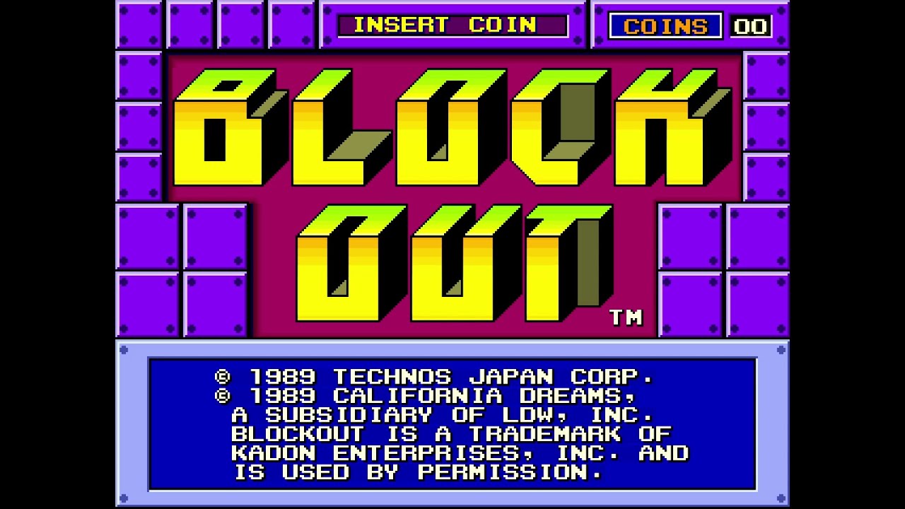 Block Out (Arcade) – Écran-titre (International) – 1080p - YouTube