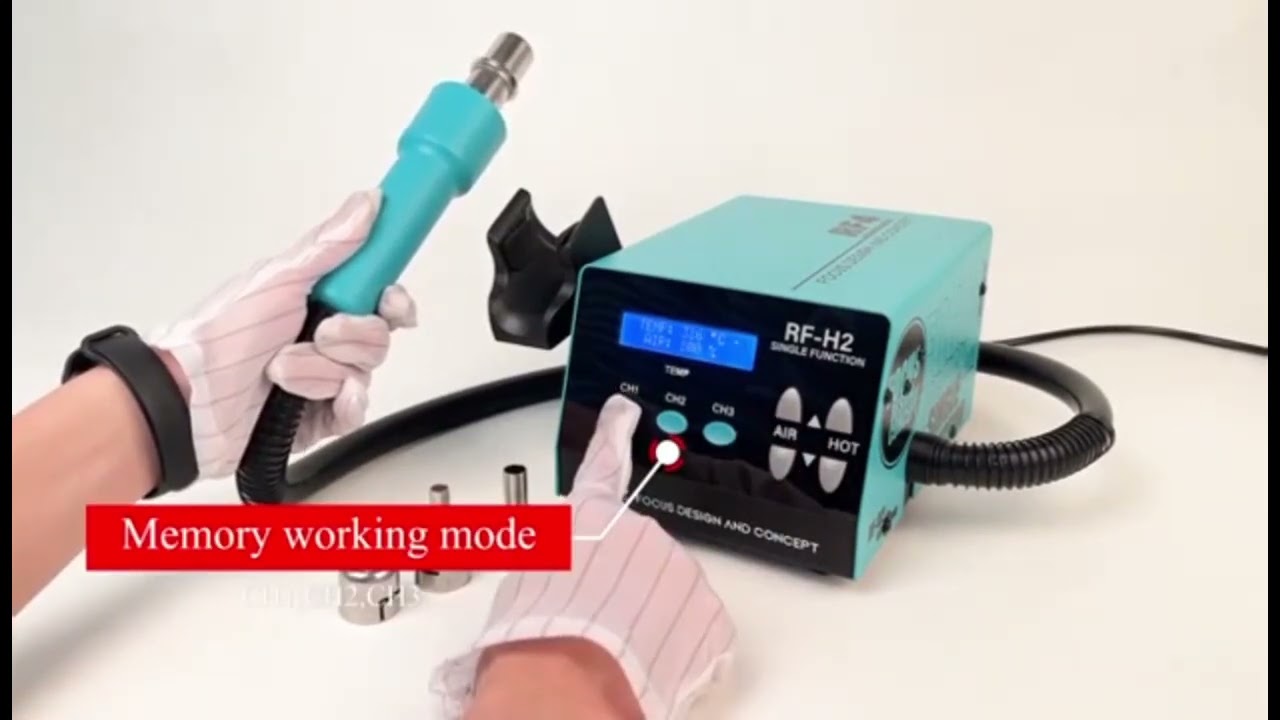 RF4 RF-H2 Hot Air Gun Auto Sleep Rework Station - YouTube
