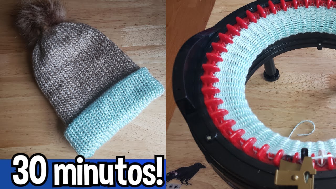 Máquina tejedora como funciona / hacemos gorrito en menos de 30 minutos ...