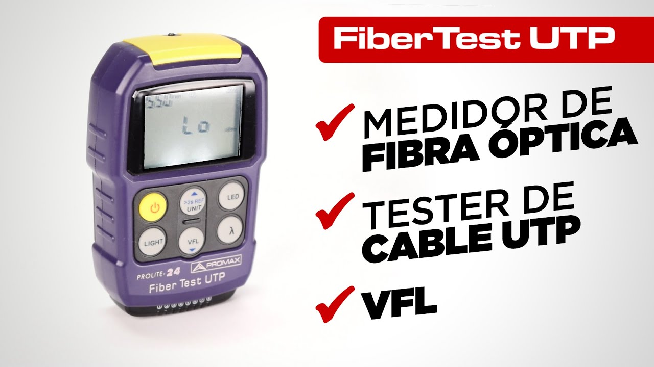 FiberTest UTP: Medidor de FIBRA ÓPTICA con VFL y tester ETHERNET - YouTube