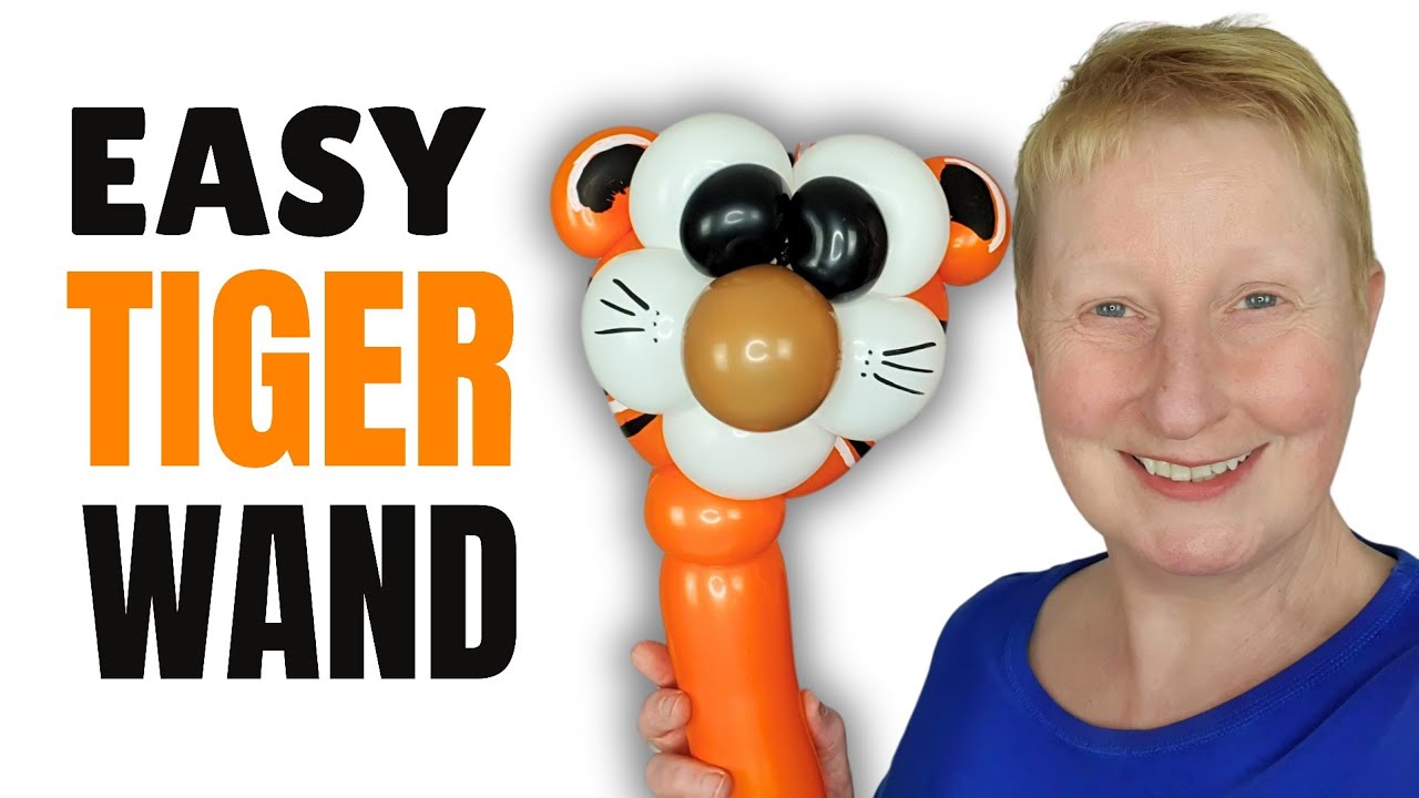 EASY TIGER Balloon Animal Wand 🐯 How to Make a Tiger Balloon Animal ...